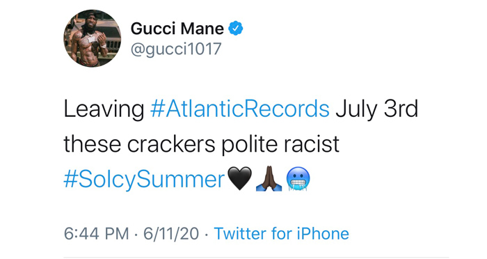 Gucci Mane anuncia que deja Atlantic Records «por ser racista»
